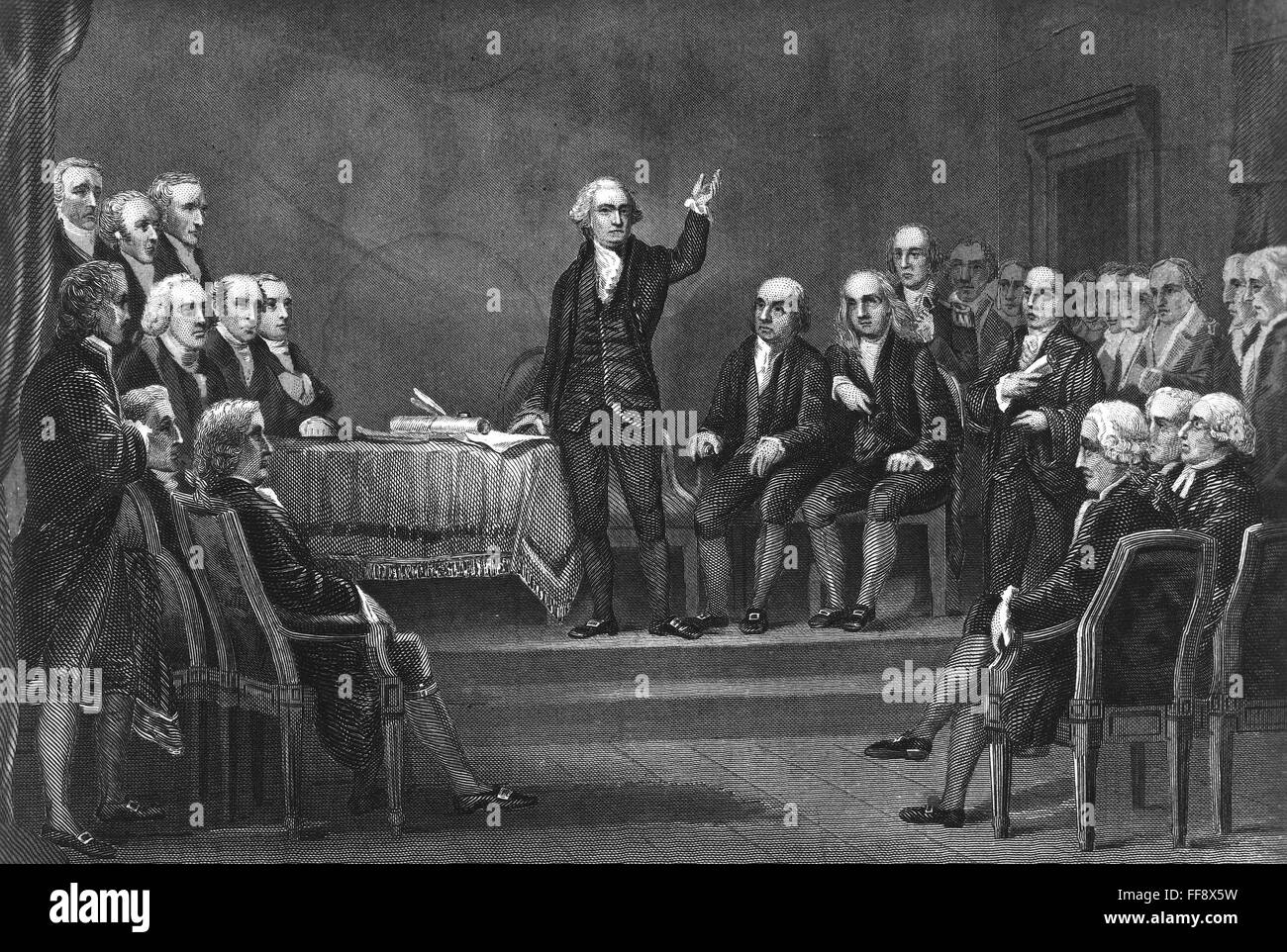 CONSTITUTIONAL CONVENTION. /nGeorge Washington presiding at the ...