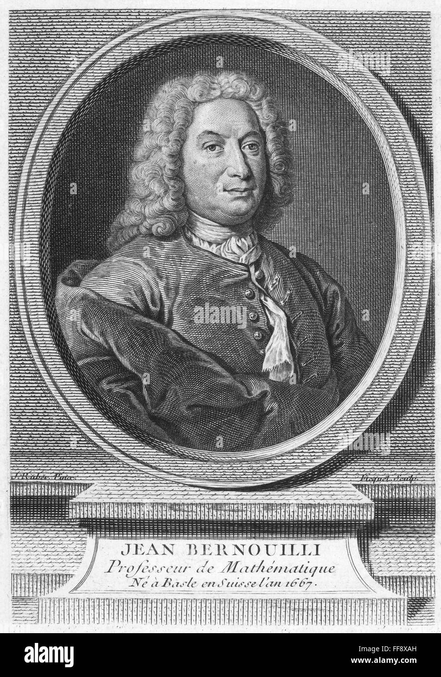 JEAN BERNOULLI (1667-1748). /nSwiss mathematician. Copper engraving ...