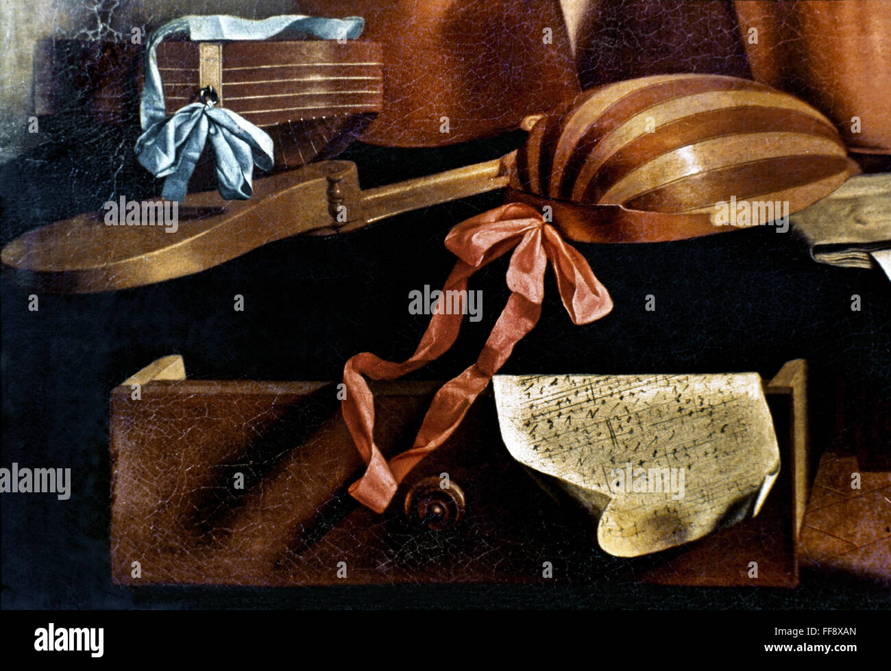 MUSICAL INSTRUMENTS. /nStill Life, Musical Instruments (detail). Oil on ...