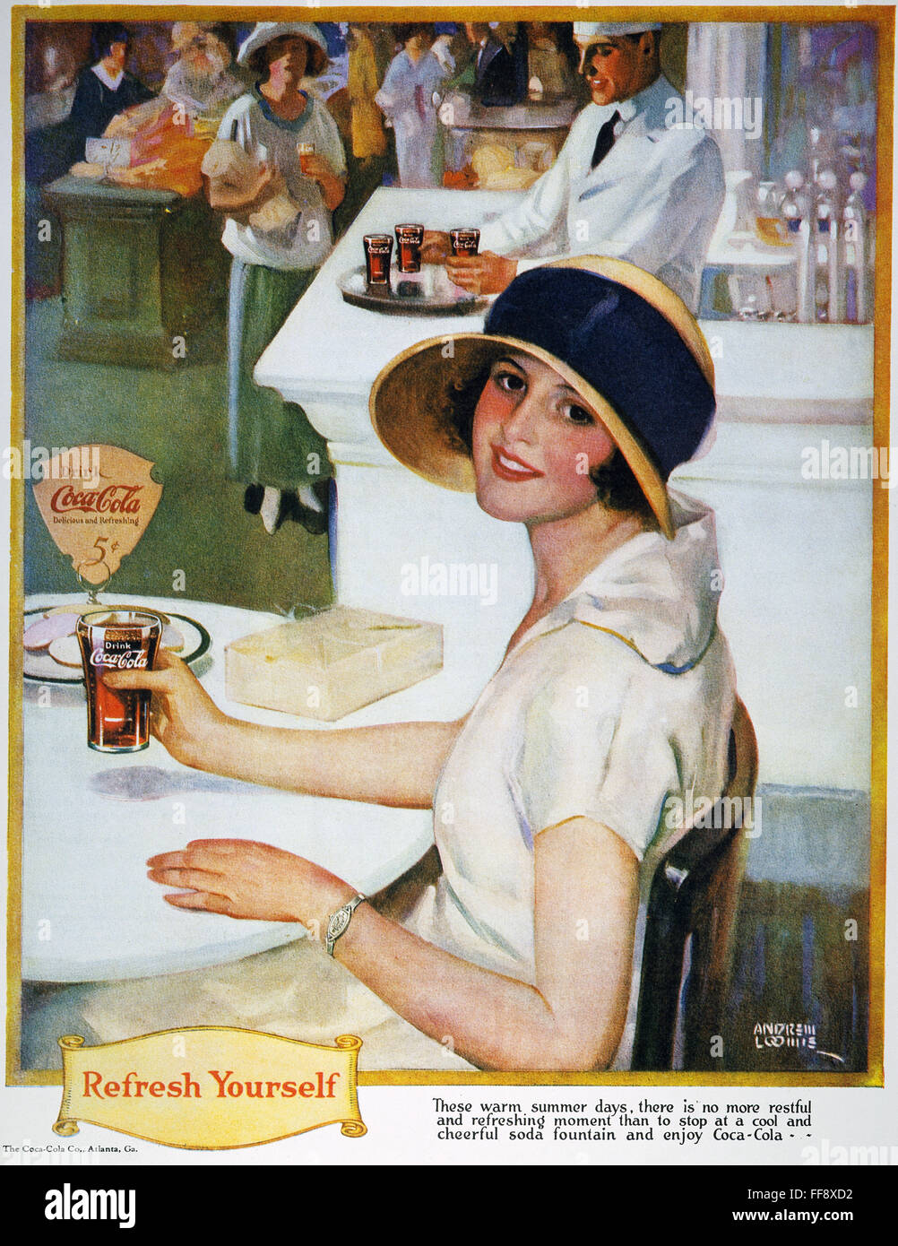 COCA-COLA AD, 1924. /n'Refresh Yourself.' Advertisement for Coca-Cola ... COCA-COLA AD, 1924. /n'Refresh Yourself.' Advertisement for Coca-Cola ...