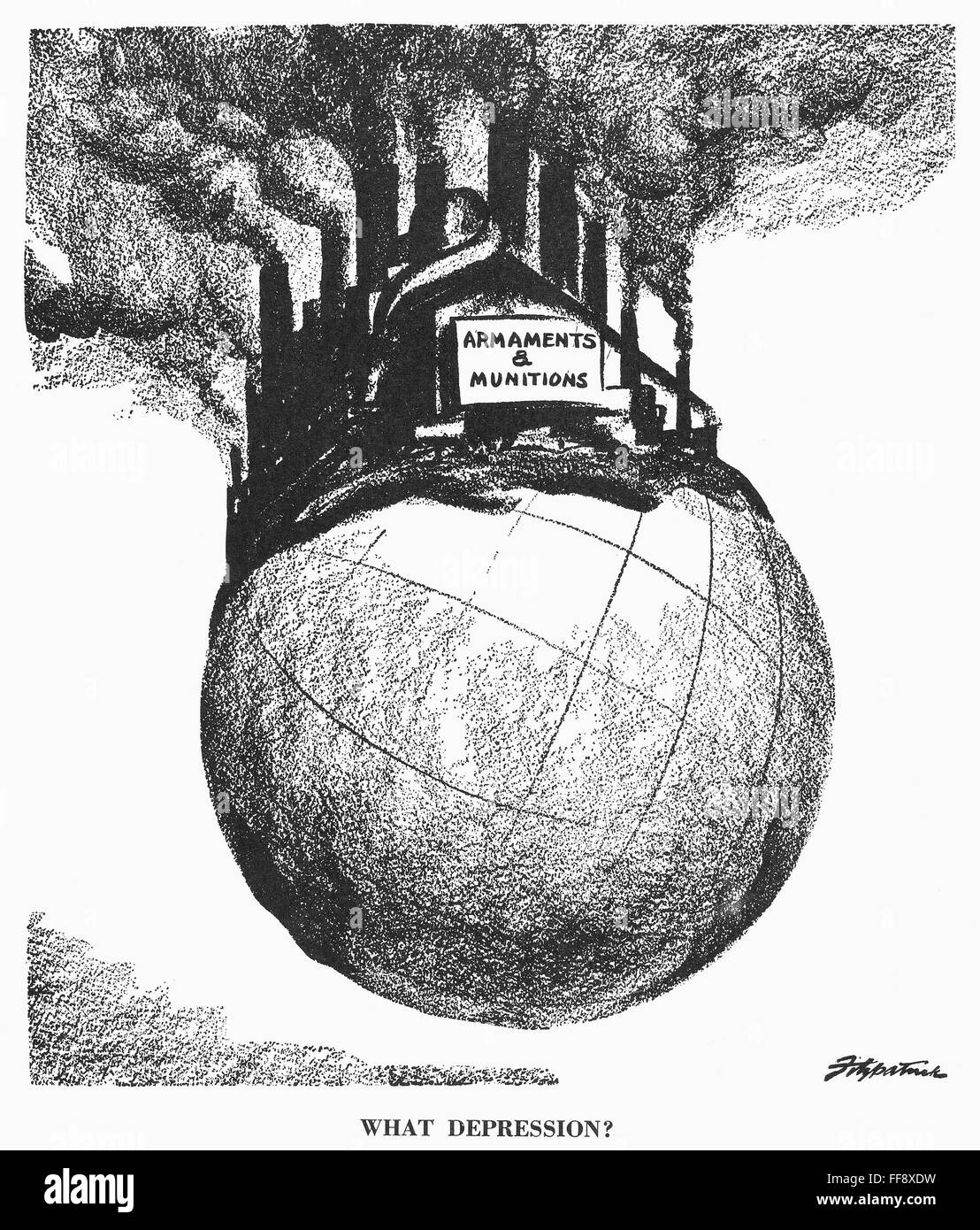 GERMAN REARMAMENT, 1935. /n'What Depression?' American cartoon by D.R ...