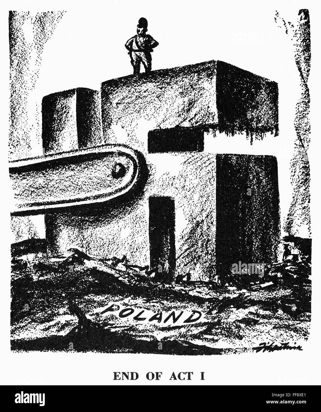 INVASION OF POLAND, 1939. /n'End of Act I.' Cartoon by D.R. Fitzpatrick ...