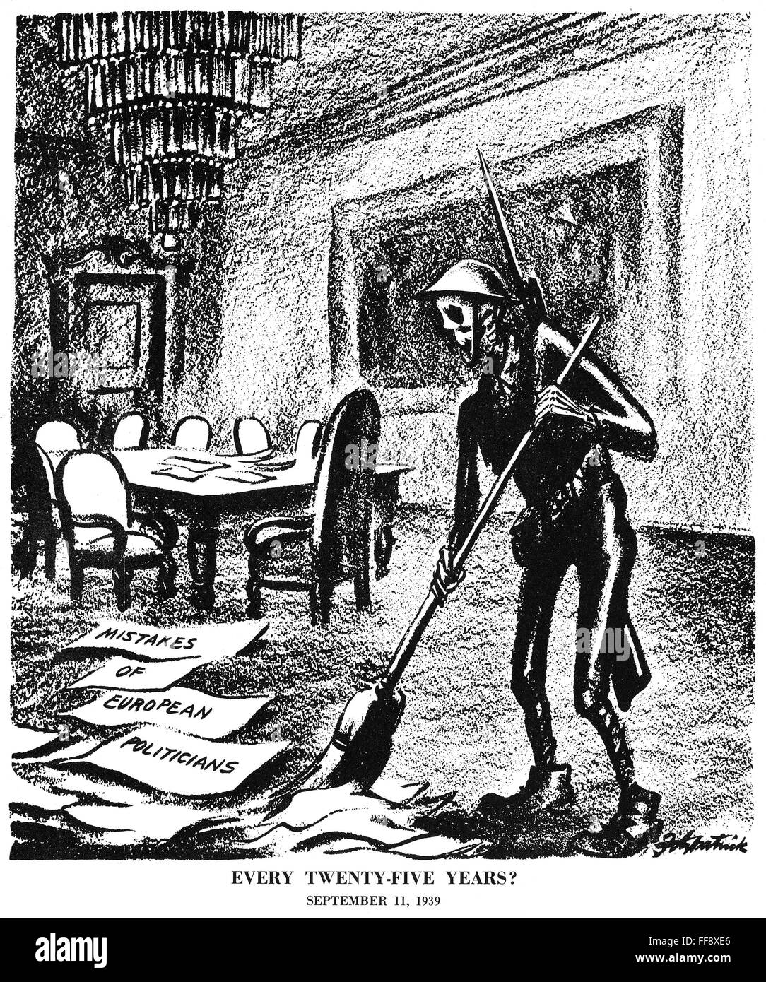CARTOON: WORLD WARS, 1939. /n'Every Twenty-Five Years?' Cartoon by D.R ...