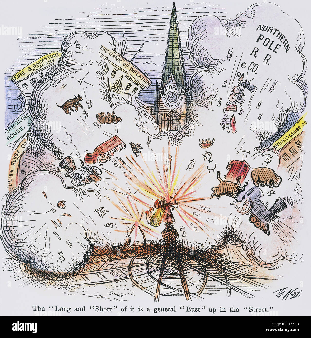 BANK PANIC: 1873. /n"The 'Long' and 'Short' of It Is a General 'Bust ...