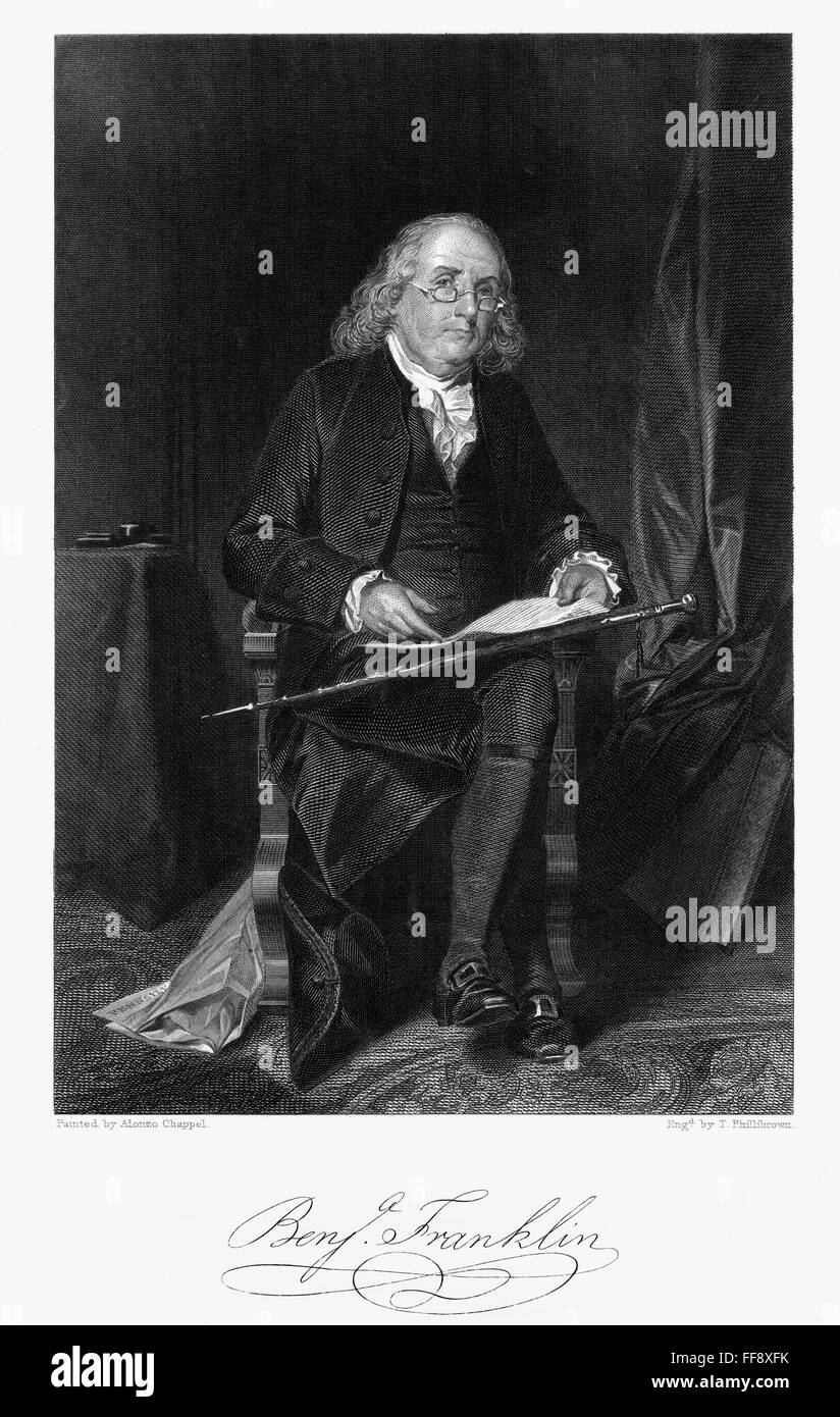BENJAMIN FRANKLIN (1706-1790). /nAmerican printer, publisher, scientist ...