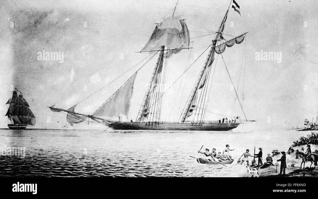 AMISTAD SLAVE MUTINY, 1839. /nThe Spanish slave ship 'Amistad' at ...