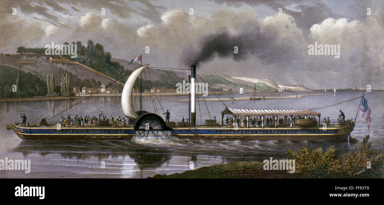 ROBERT FULTON'S CLERMONT. /nRobert Fulton's steamboat 'Clermont' on the ...