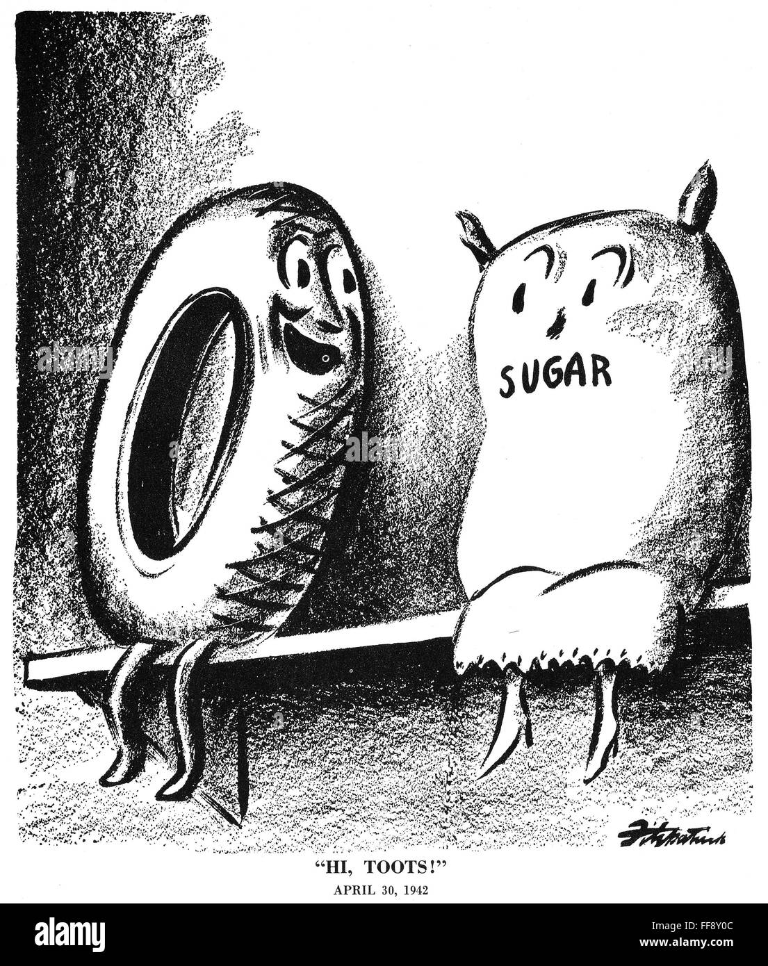 CARTOON: WAR RATION, 1942. /n'Hi Toots!' American cartoon, 1942, by D.R ...