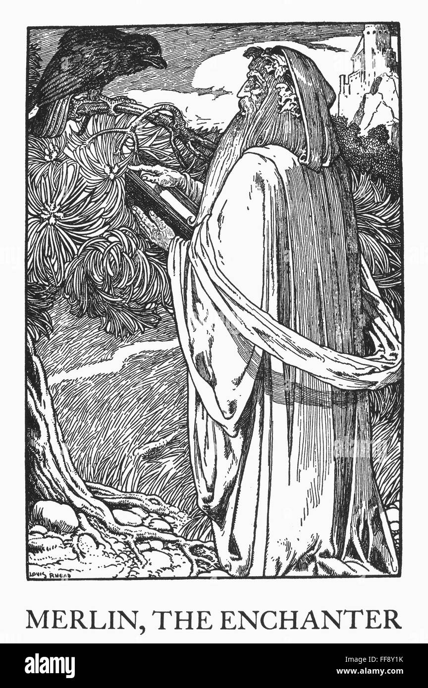 MERLIN THE MAGICIAN, 1923. /nIllustration by Louis Rhead (1857-1926 ...