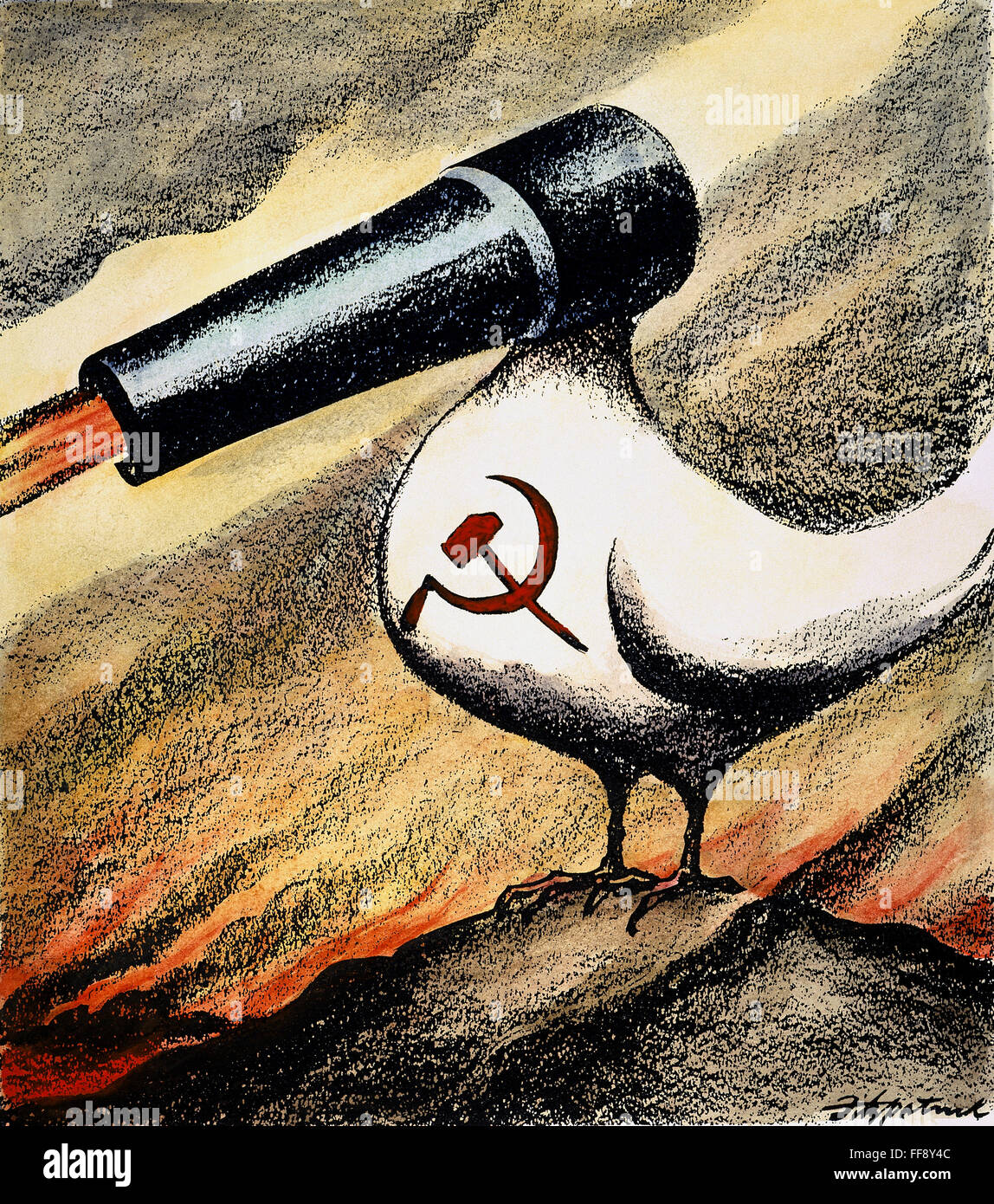 KOREAN WAR: CARTOON, 1951. /n'Waging Peace in Korea.' American cartoon ...