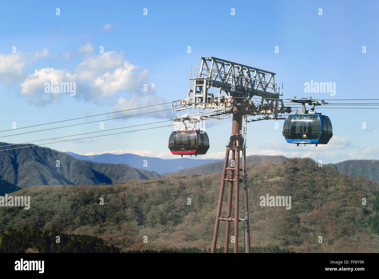 Cable car way to the mountains in Japan Stock Photo - Alamy