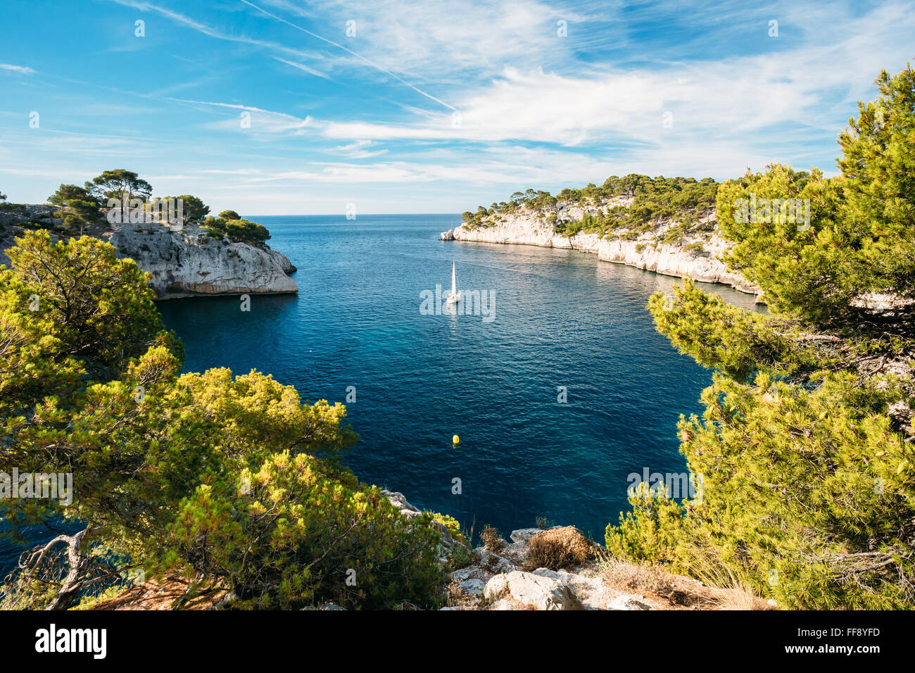 Beautiful nature of Calanques on the azure coast of France. Calanques ...