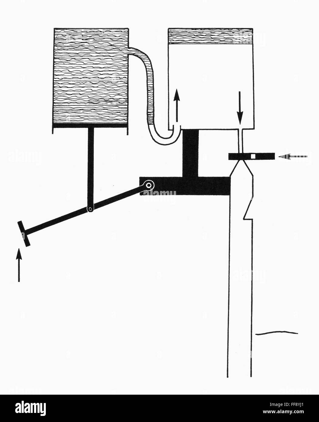WATER ORGAN, 2ND CENT. B.C. /nDiagram showing the mechanism of the ...