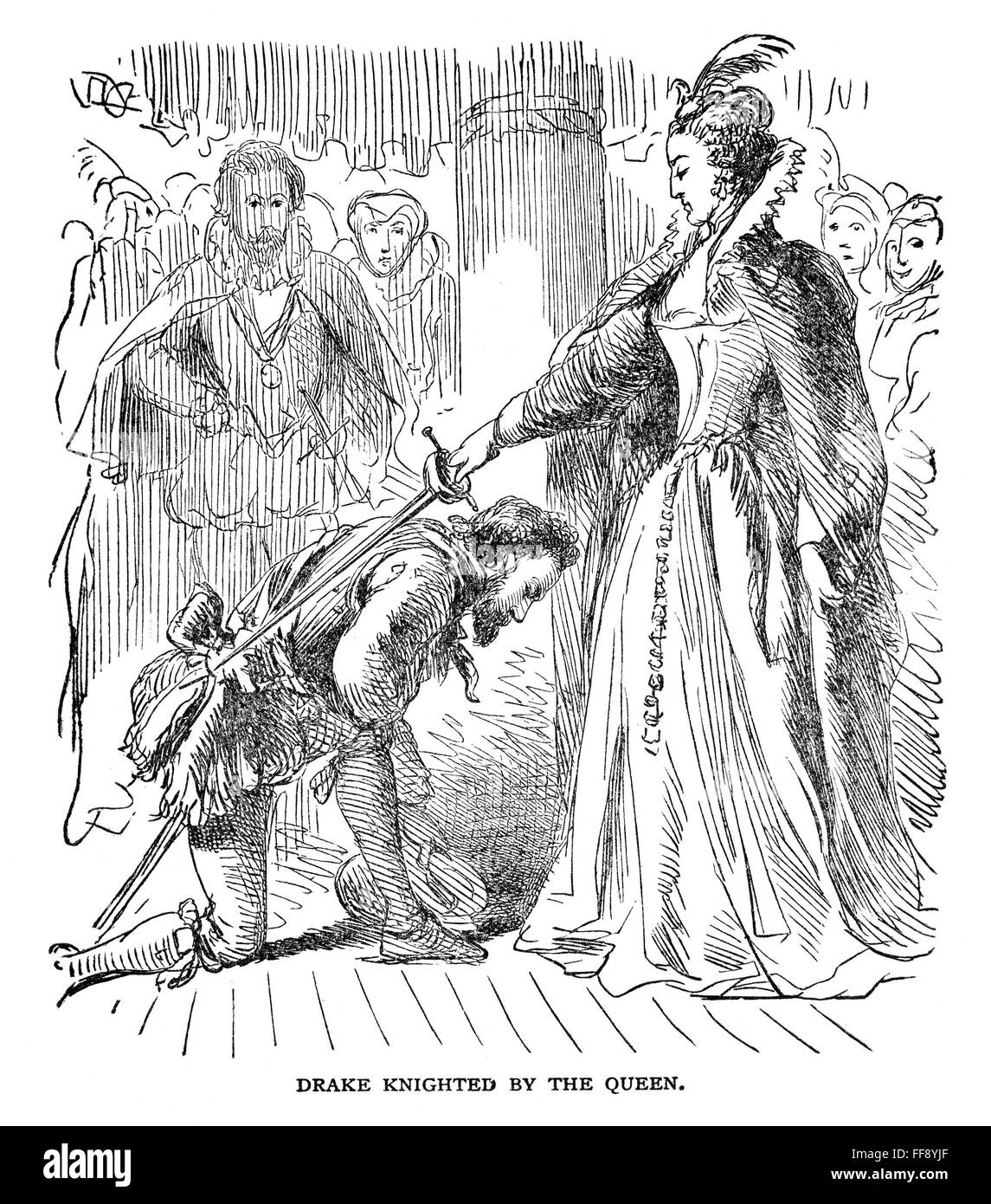 FRANCIS DRAKE (1540?-1596). /nEnglish naval commander and navigator ...