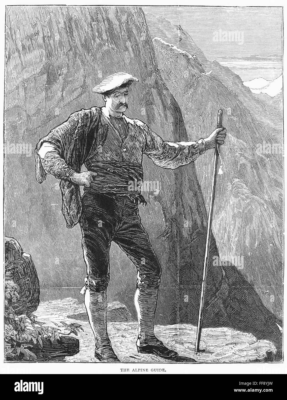 ALPINE GUIDE, 19th CENTURY. /nWood engraving Stock Photo - Alamy