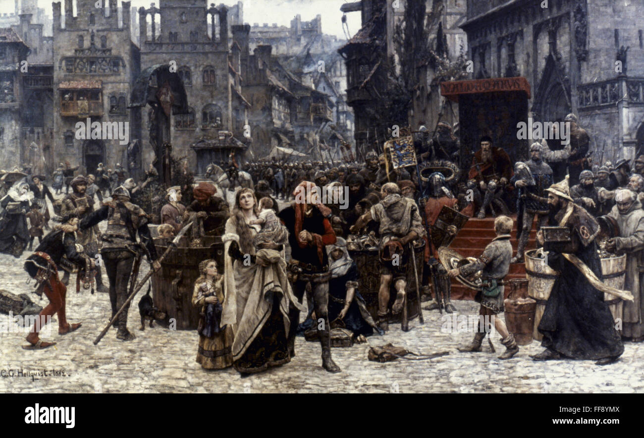 SWEDEN: VISBY, 1361. /nKing Waldemar IV Atterdag of Denmark imposing a ...