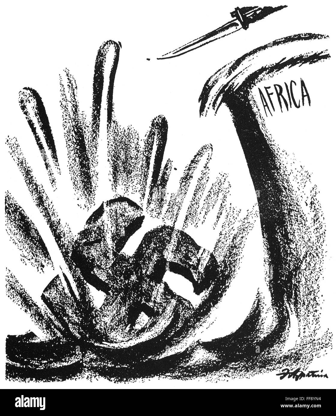 WORLD WAR II: AFRIKA KORPS. /n'Exit.' American cartoon by D.R ...