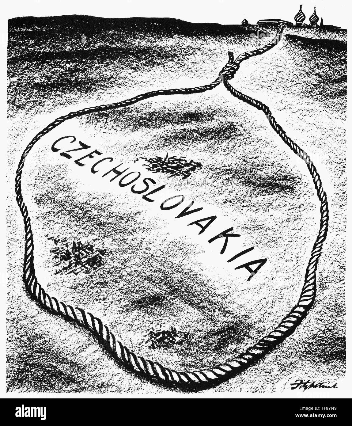 CZECHOSLOVAKIA, 1947. /n'When the Time is Ripe.' American cartoon by D ...