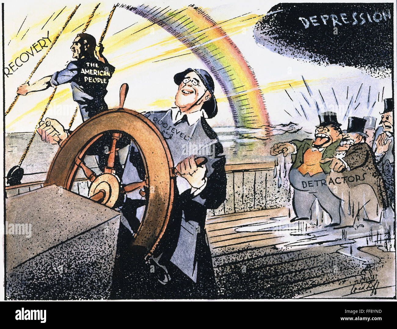 FDR CARTOON, c1934. /nAmerican cartoon, c1934, showing President ...