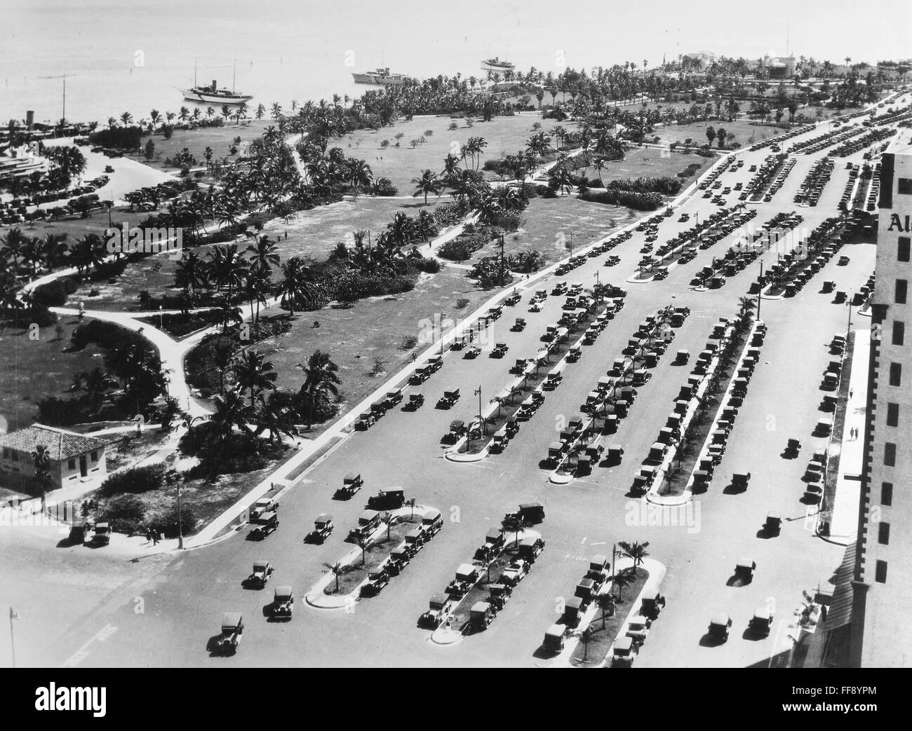 MIAMI: TRAFFIC, 1920s. /nAerial view of Flagler Drive, Miami, taken ...