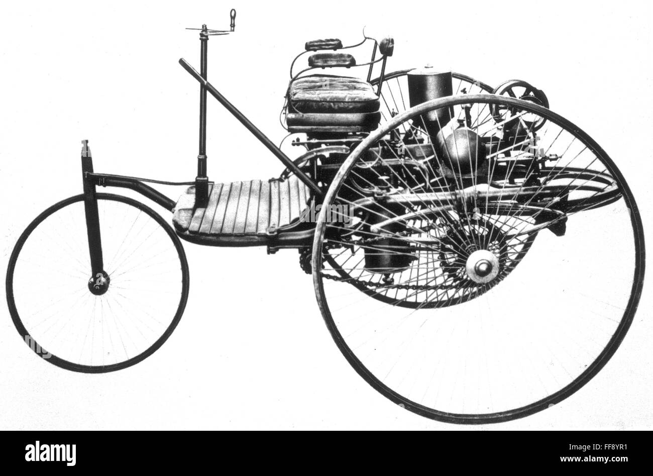 FIRST BENZ AUTOMOBILE, 1886. /nThe first automobile manufactured by ...