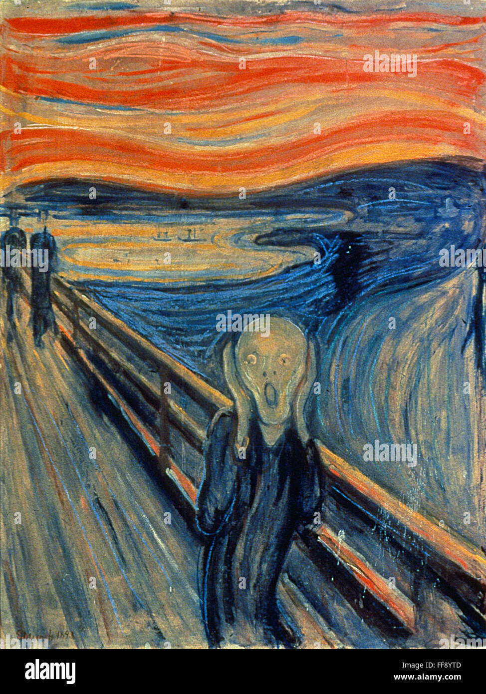 MUNCH: THE SCREAM, 1893. /n'The Scream.' Tempera and pastel on board by ...