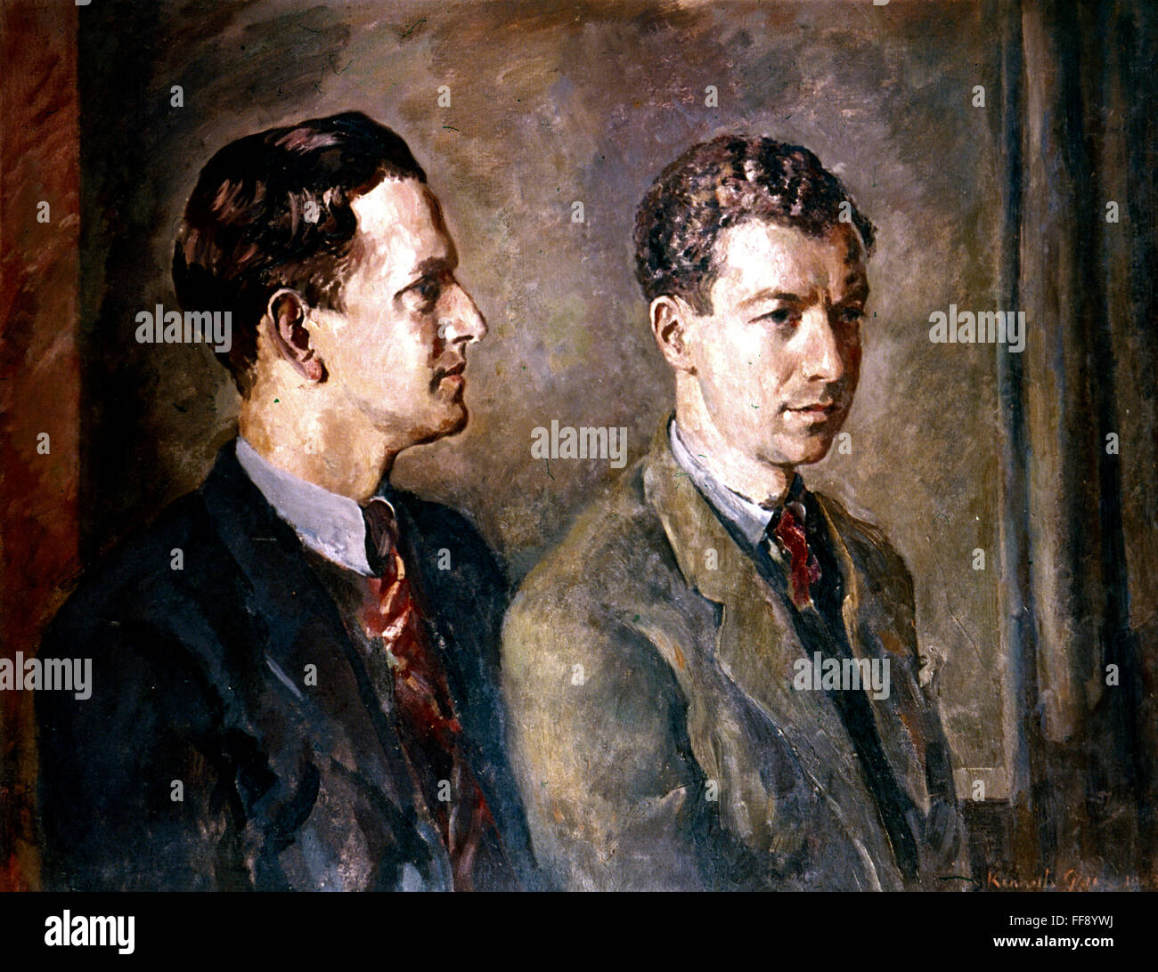 BENJAMIN BRITTEN (1913-1976), right, with Peter Pears. Canvas, 1943, by ...