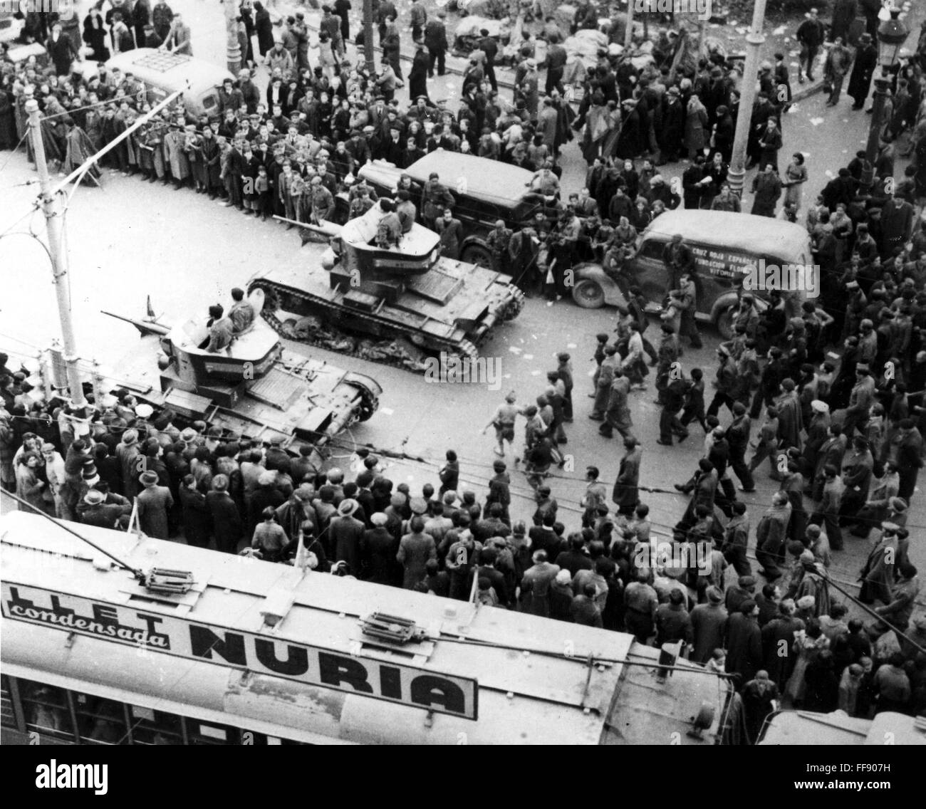 SPANISH CIVIL WAR, 1939. /nFranco tanks enter Barcelona on 28 January ...