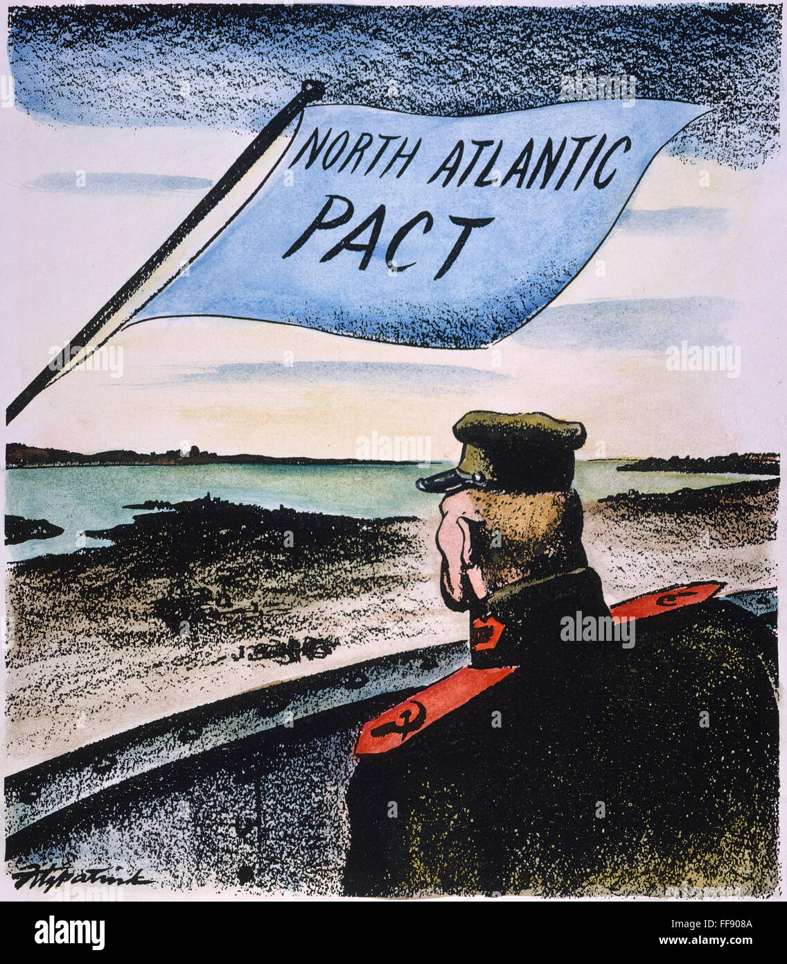 CARTOON: NATO, 1949. /nBanner of the Non-Soviet Union: American cartoon ...