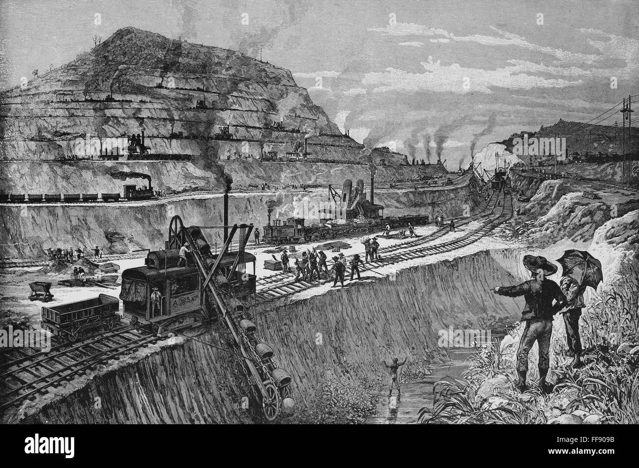 PANAMA: CULEBRA CUT, 1910. /nExcavating the Gaillard (Culebra) Cut for ...