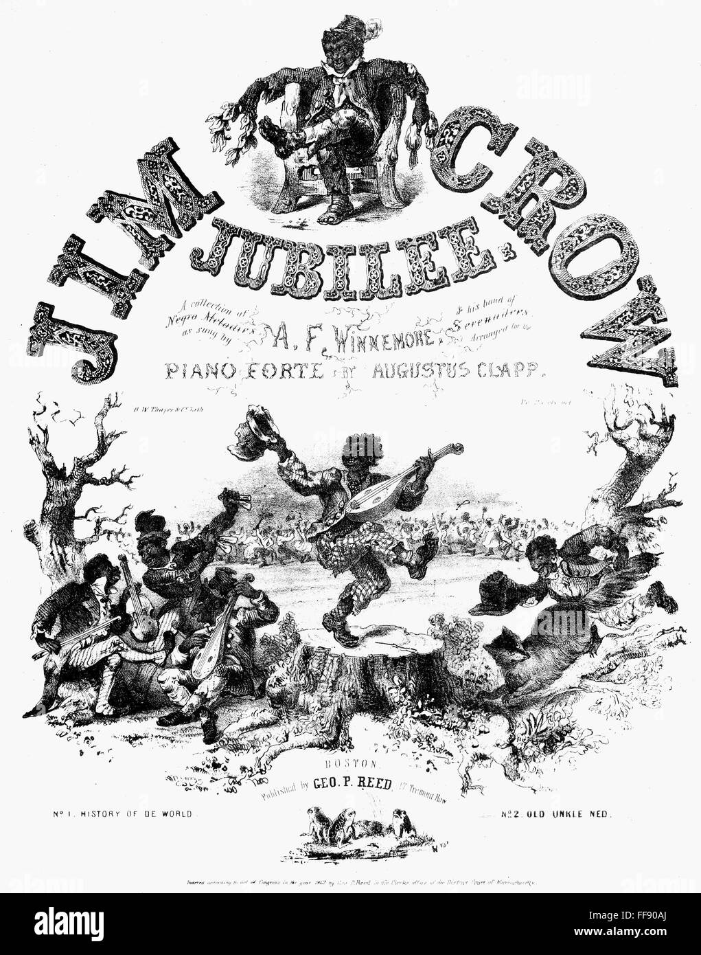 JIM CROW SONG SHEET, 1847. /nLithograph sheet music cover from 'Jim ...