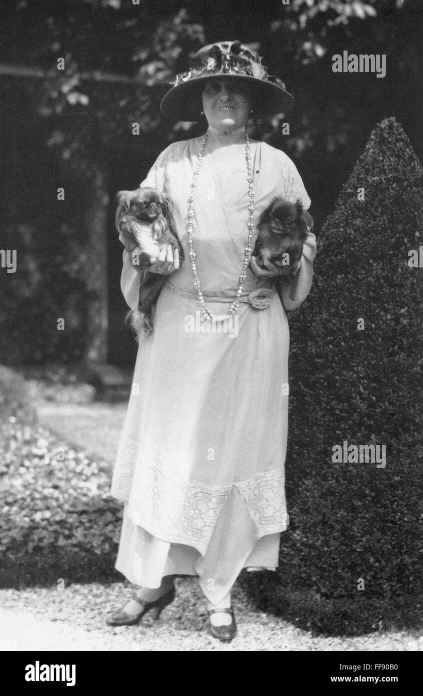 EDITH WHARTON (1862-1937). /nAmerican writer. Photographed at her home ...