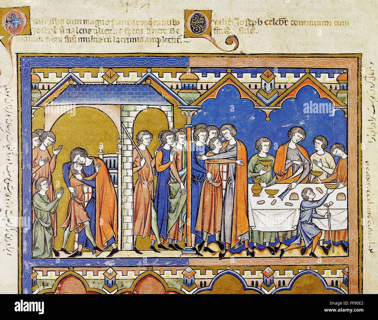 BENJAMIN AND JOSEPH. /nBenjamin is presented to Joseph who then ...