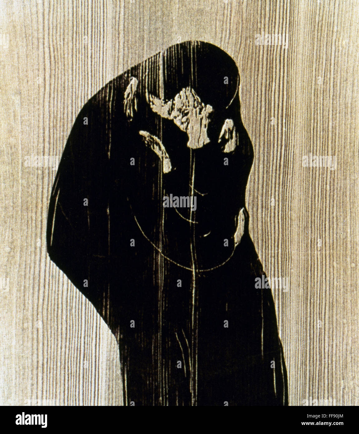 EDVARD MUNCH: THE KISS. /nWoodcut, 1897-98, by Edvard Munch Stock Photo ...