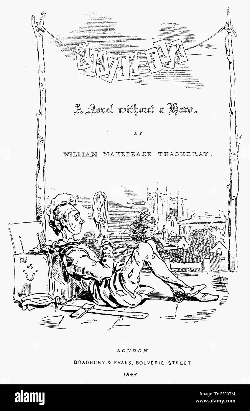 THACKERAY: VANITY FAIR. /nTitle page of the first edition after a ...
