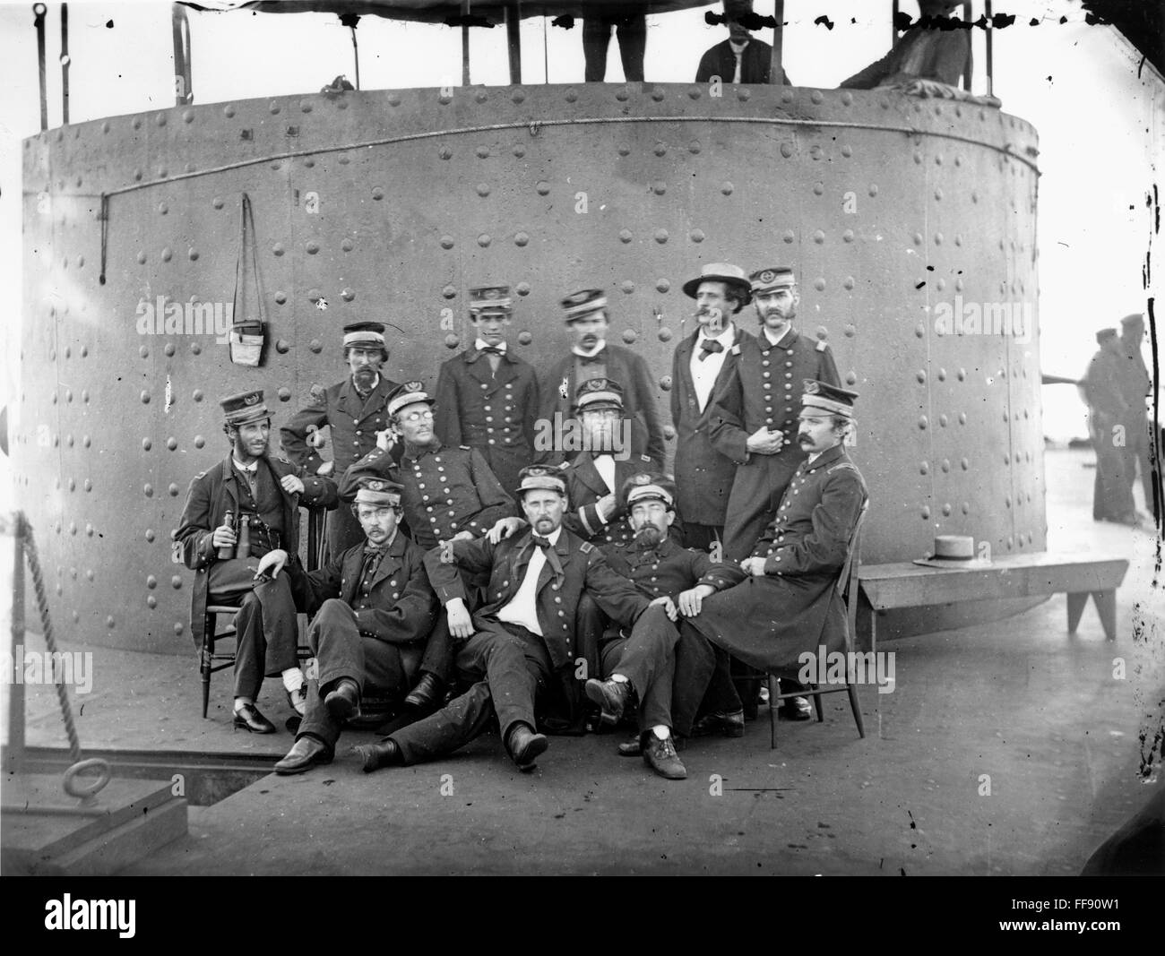 U.S.S. MONITOR, 1862. /nOfficers of the U.S.S. Monitor grouped at the ...
