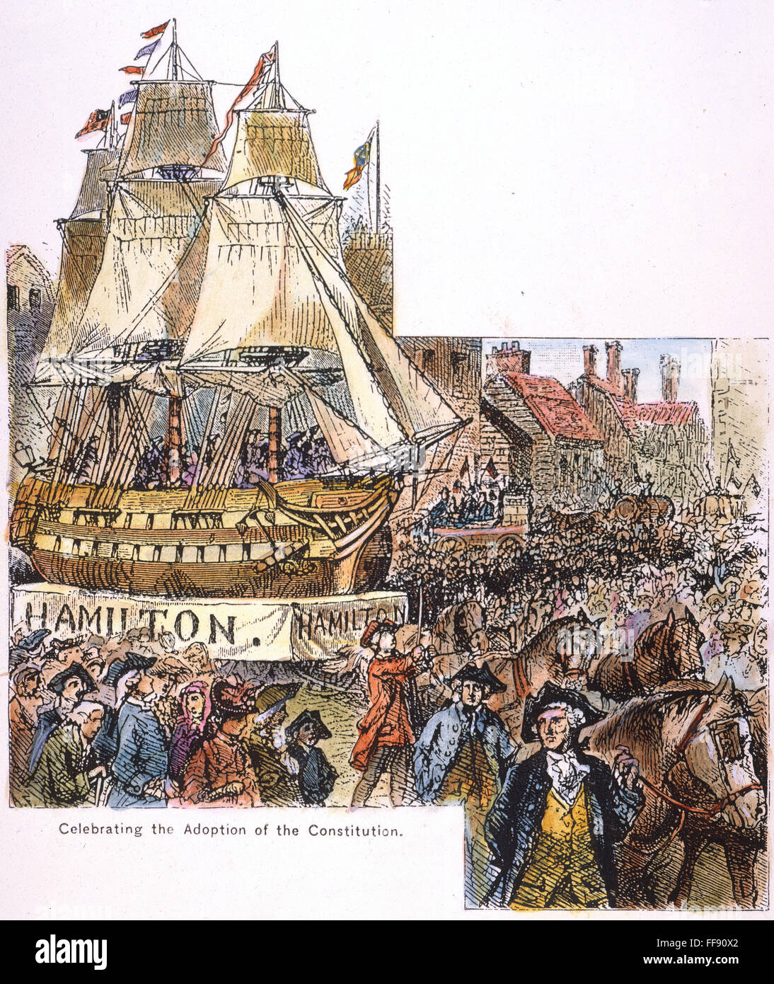 NEW YORK: PARADE, 1788. /nThe parade in New York City celebrating the ...