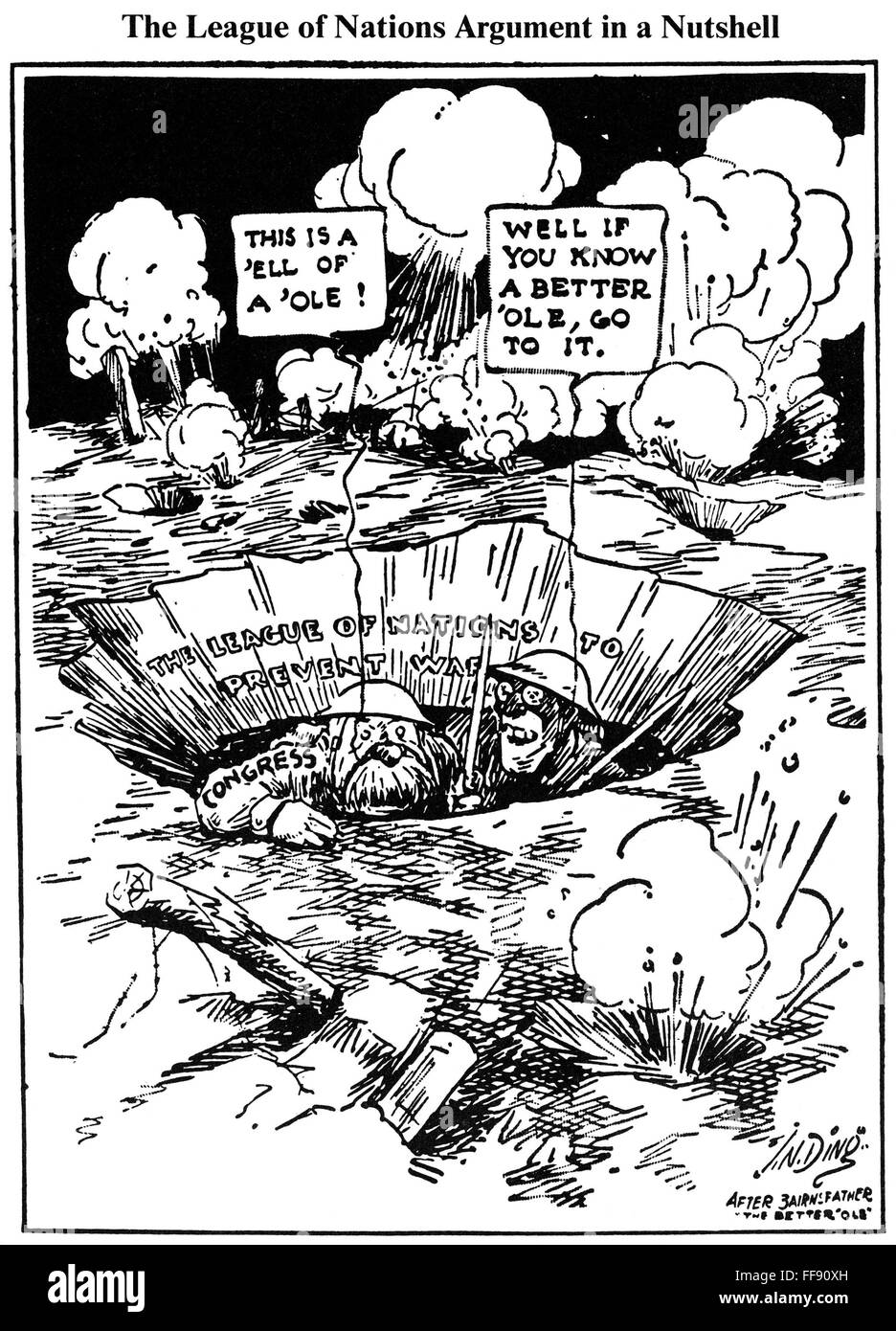 CARTOON: LEAGUE OF NATIONS. /nA 1919 cartoon by J.N. ('Ding') Darling ...