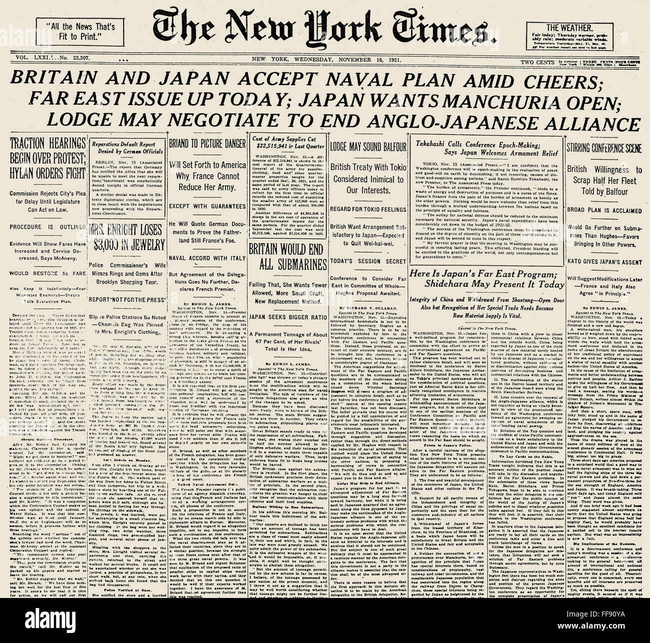 Washington conference of 1921 hi-res stock photography and images - Alamy