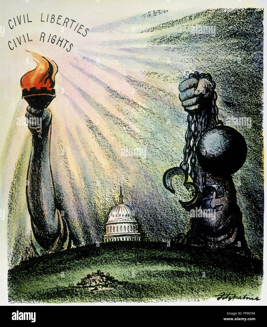 CARTOON: CIVIL RIGHTS 1953. /n'As American Goes, So Goes the World ...