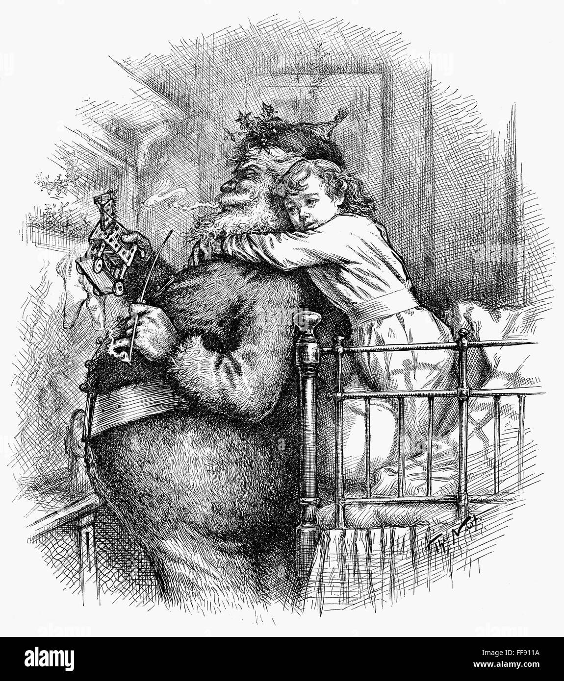 THOMAS NAST: SANTA CLAUS. /n'Caught!' Wood engraving after a drawing by ...