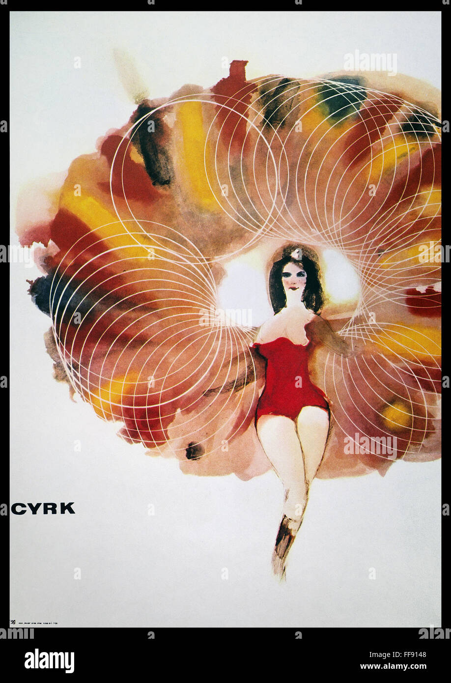 POLISH CIRCUS POSTER, 1968. /nBy Maciej Urbaniek depicting a female ...