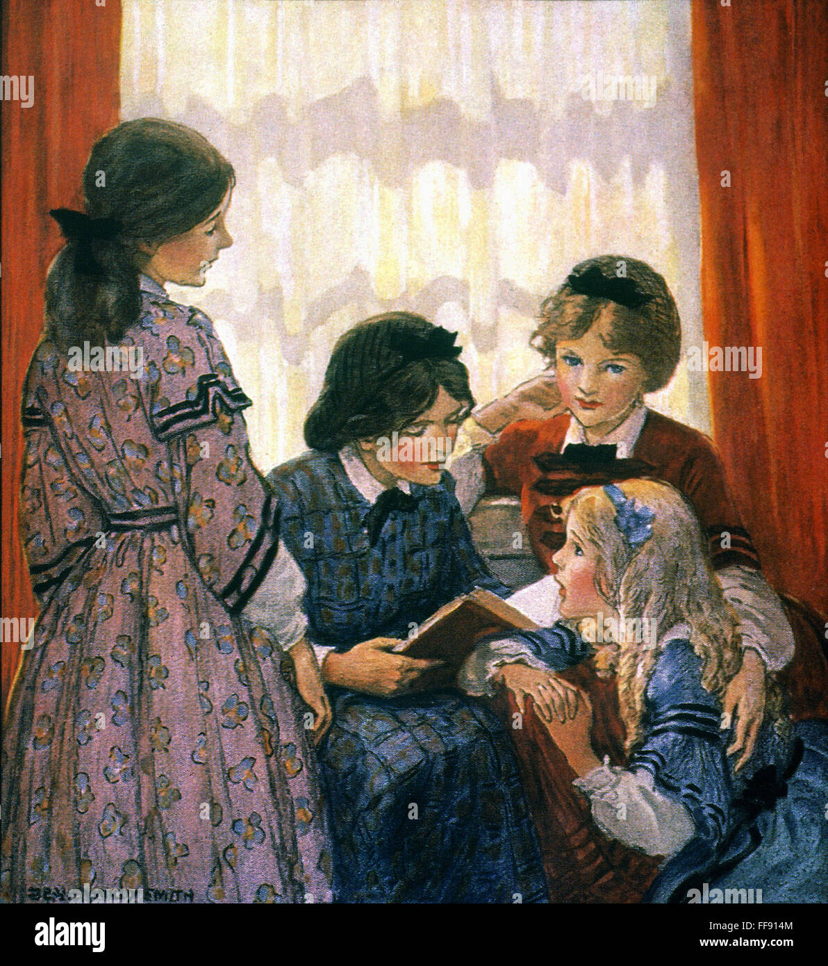 ALCOTT: LITTLE WOMEN. /nMeg, Jo, Beth, and Amy March. Illustration by ...