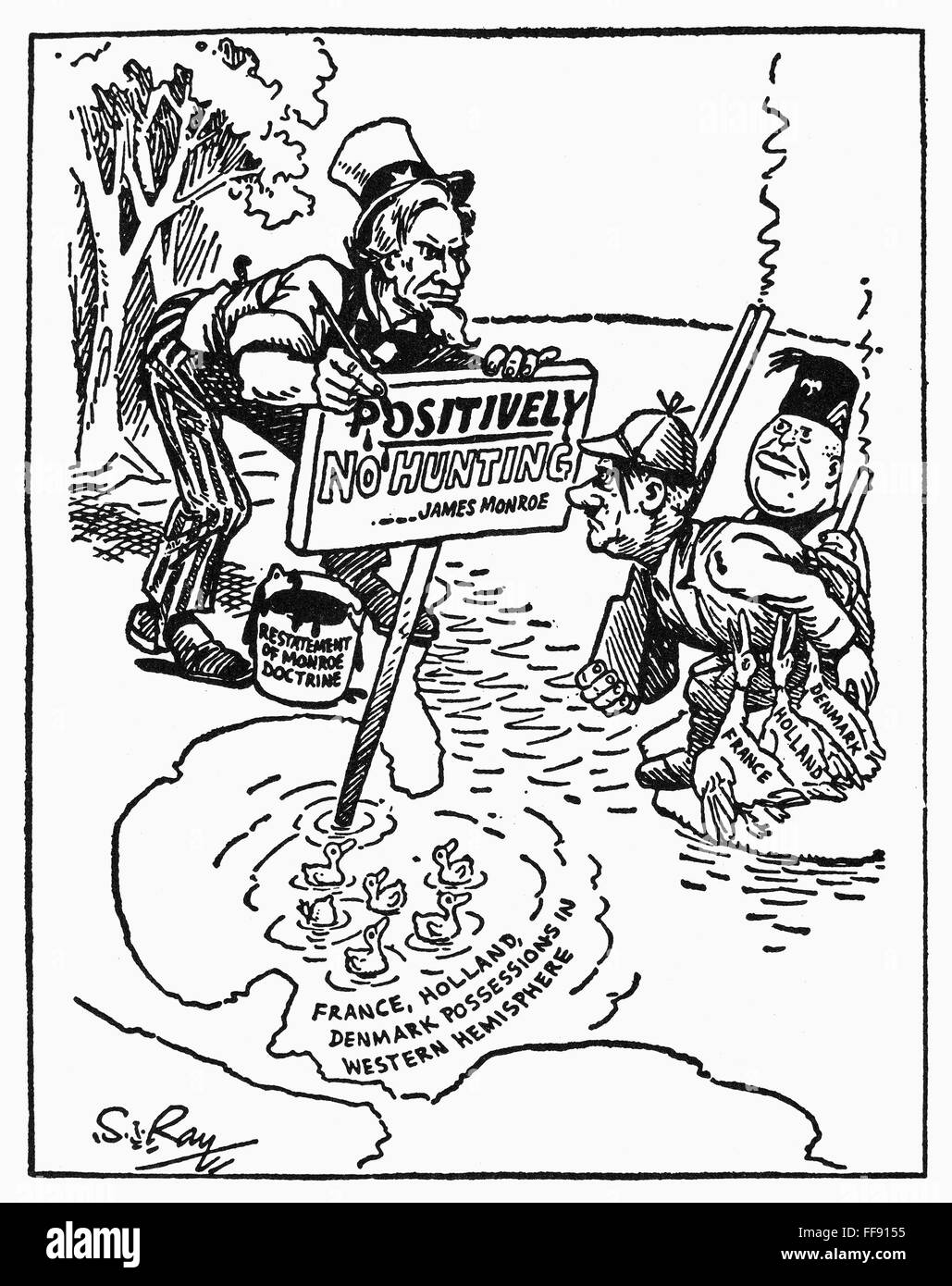 MONROE DOCTRINE CARTOON. /n'Just So There'll Be No Misunderstanding ...