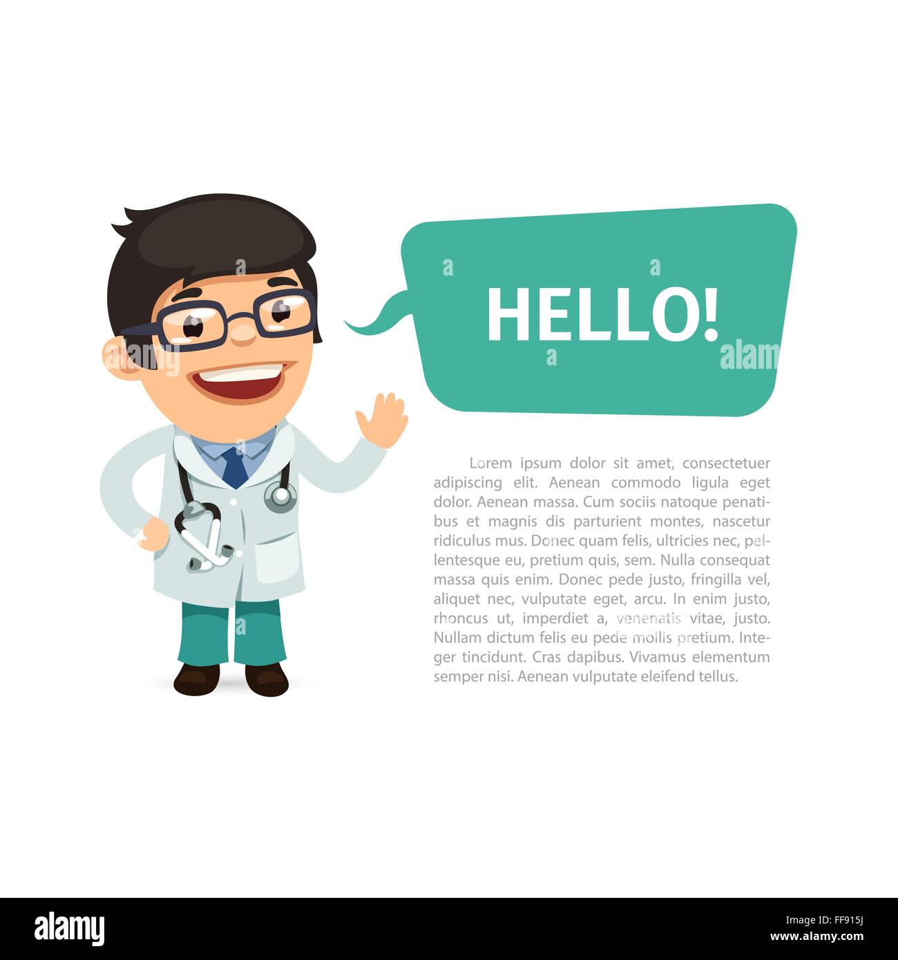 Doctor Saying Hello Poster Stock Vector Image & Art - Alamy