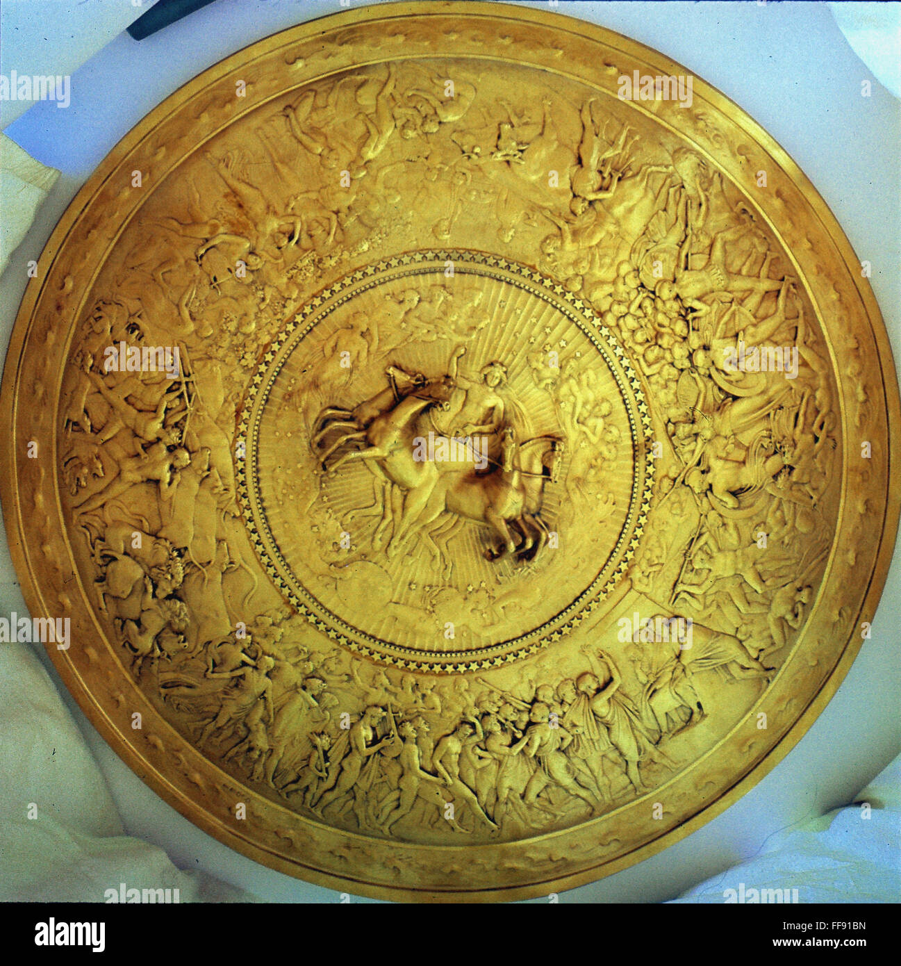 SHIELD OF ACHILLES. /nSilver-gilt sculpture, 1821, by John Flaxman ...
