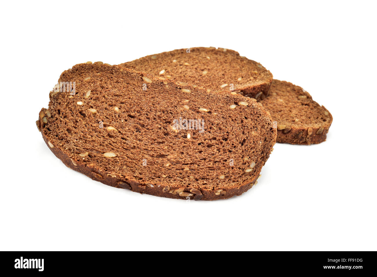 some slices of rye bread on a white background Stock Photo - Alamy