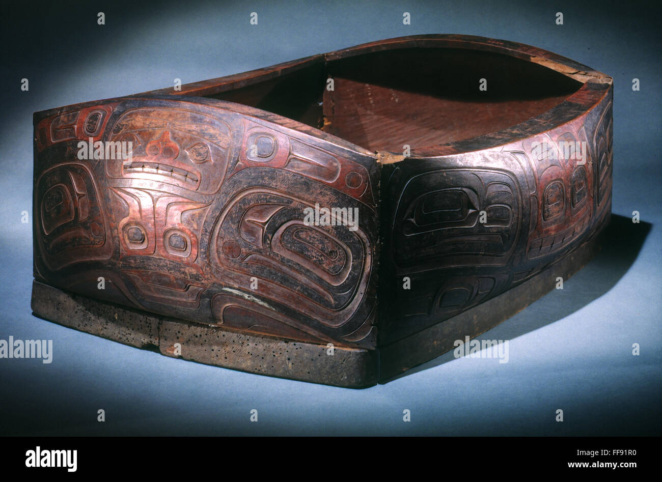 HAIDA NATIVE AMERICAN FEAST DISH /nfrom the Pacific Northwest. Painted ...