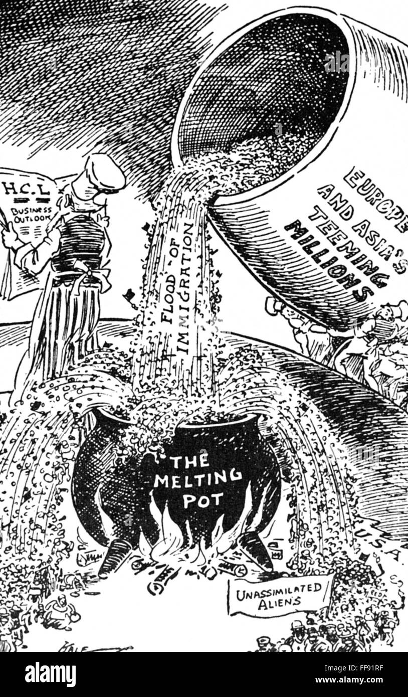 ANTI-IMMIGRATION CARTOON. /n'Spoiling the Broth.' American cartoon ...