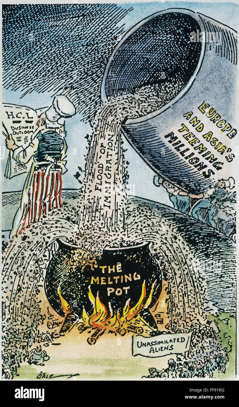 ANTI-IMMIGRATION CARTOON. /n'Spoiling the Broth.' American cartoon ...
